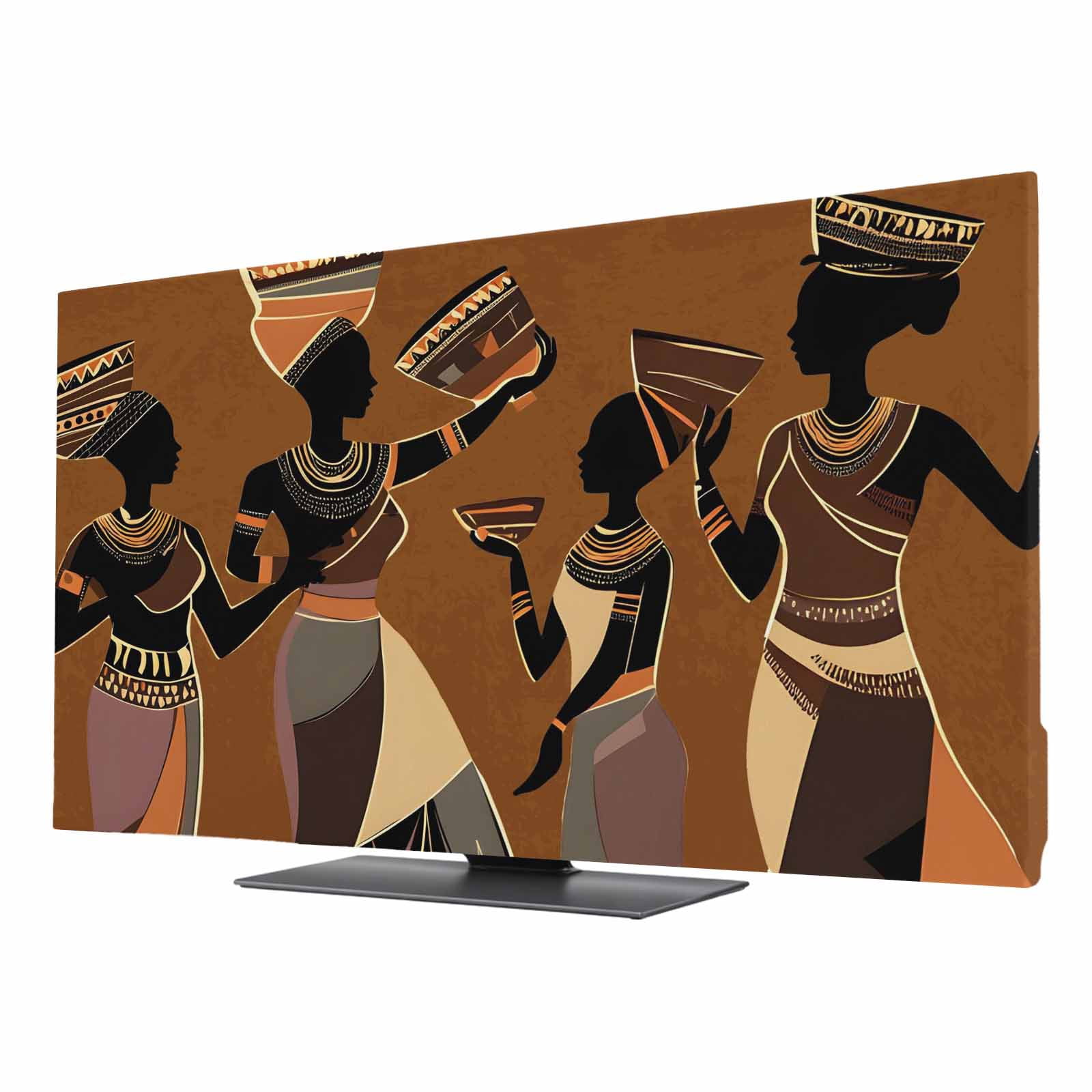 Brown Girls Boho TV Cover for 50 Inch Screen, Stretch Fabric Dustproof ...