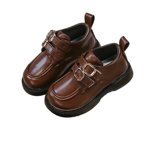 Brown Girls Fashion Loafers With Buckle Design Cold Season Uk Look ...