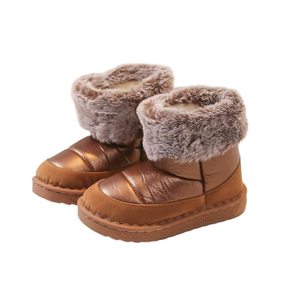 Brown Girls Fleece Lined Trendy Fashion Ankle Boots Winter 2025 Non ...