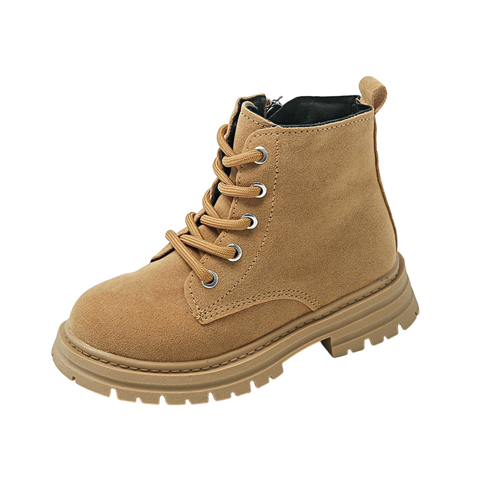 Brown Girls' Hiking Boots With Strap Details And Non-Slip Base, Ideal ...