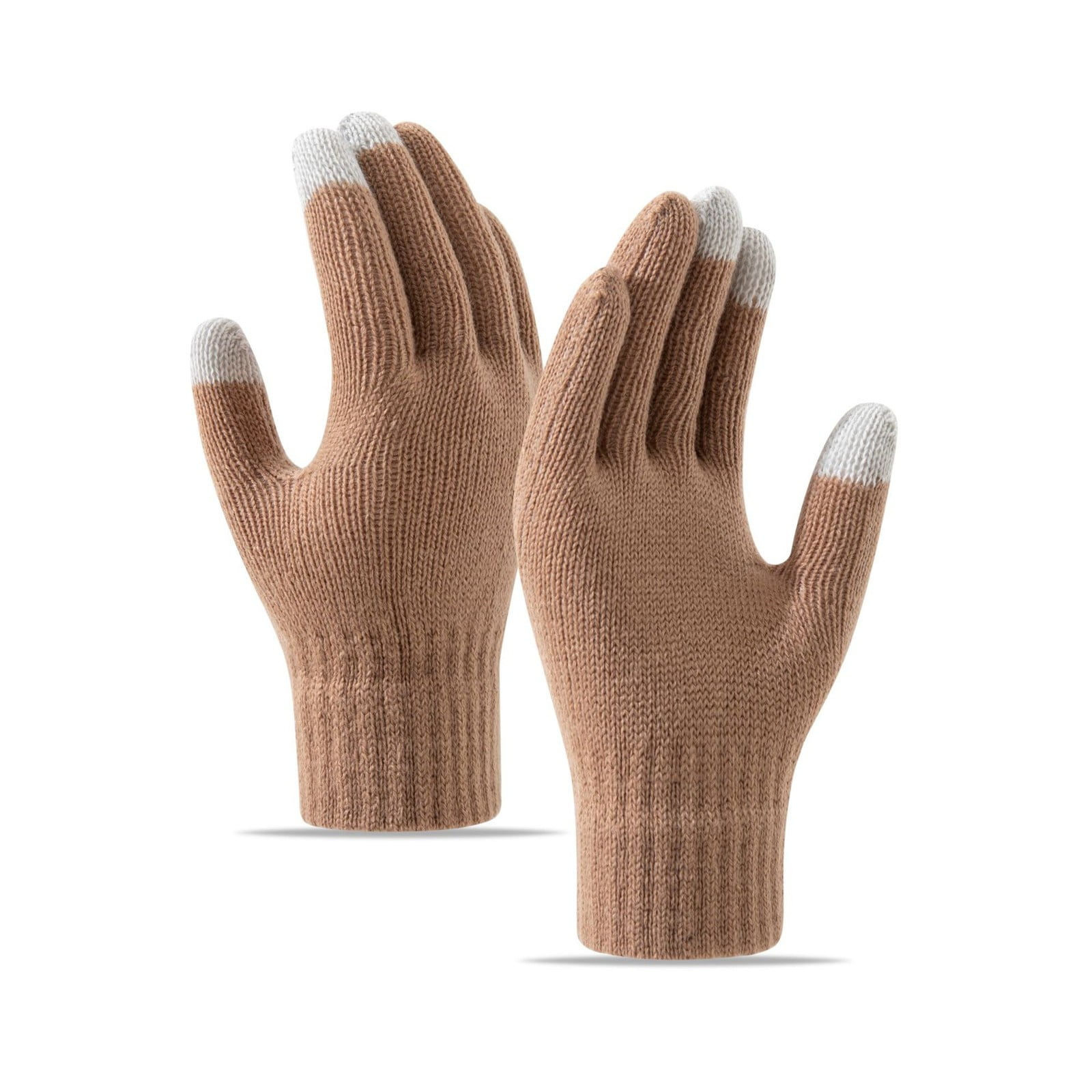 Brown Gloves Mittens Men and Women's Fashionable Cycling and Skiing ...