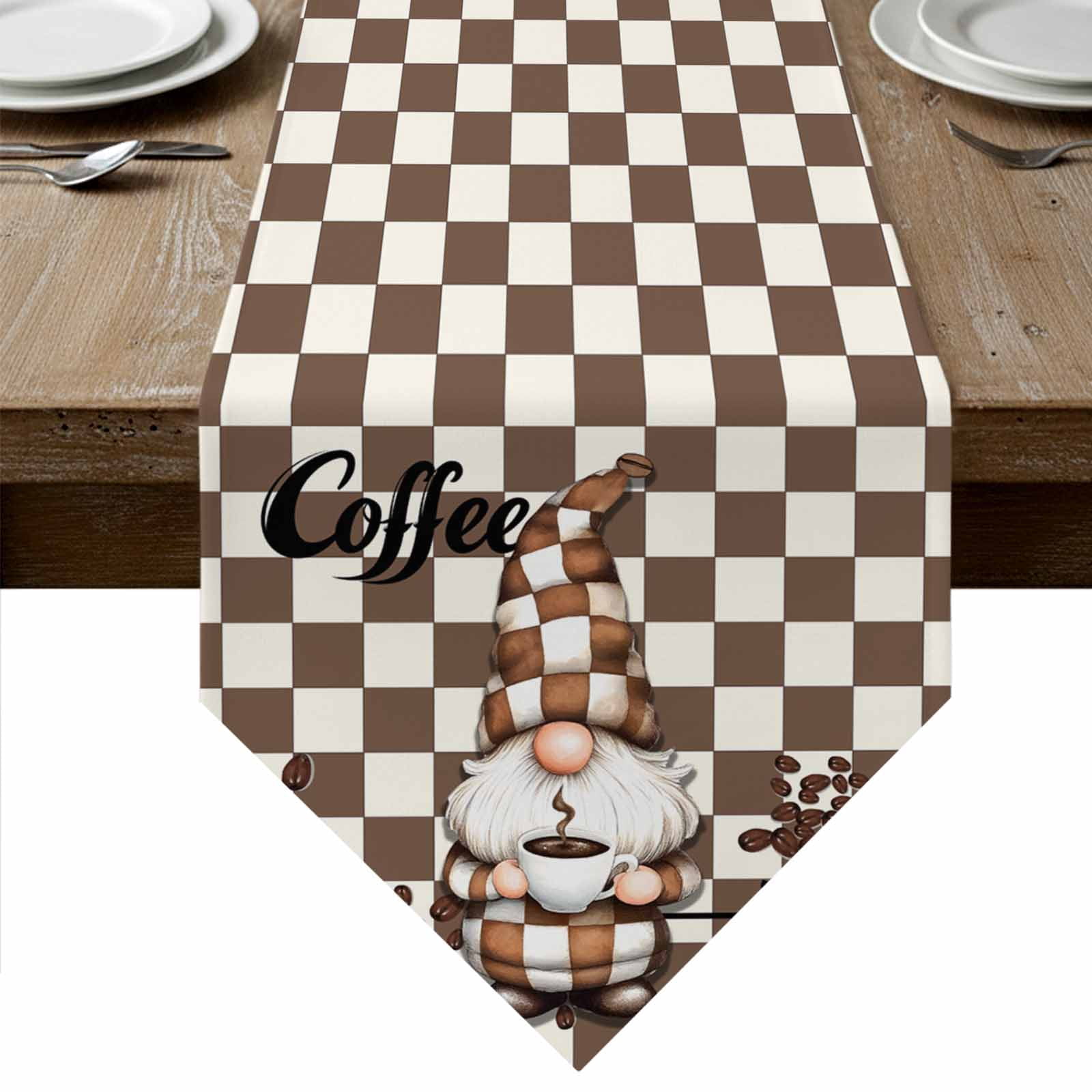 Brown Gnome Table Runner Linen Burlap Table Runner 108 Inches Long ...
