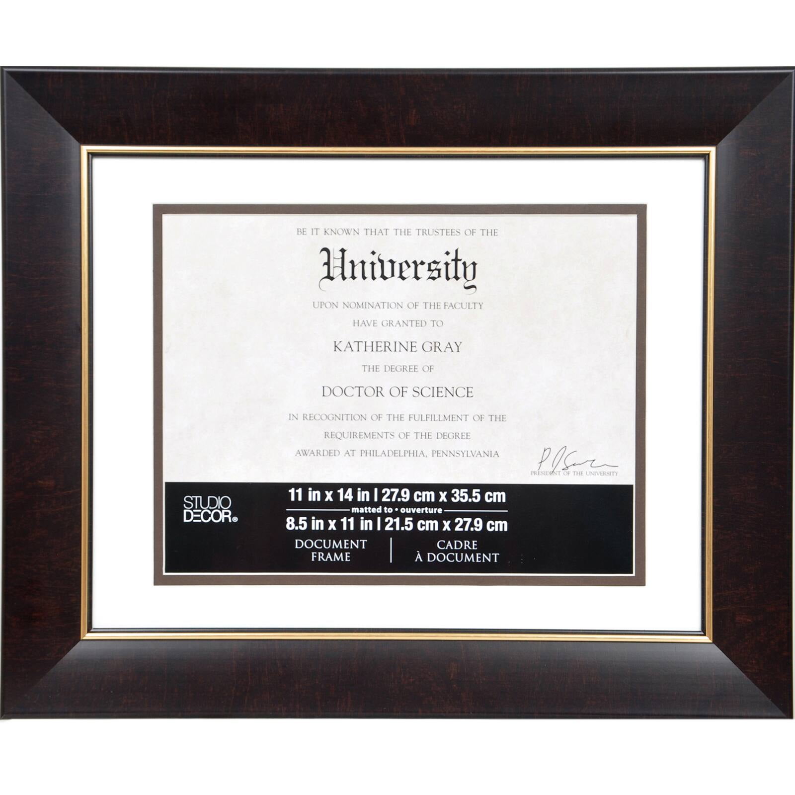Brown & Gold 8.5" x 11" Document Frame with Mat by Studio Décor ...