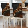 Brown Gold Marble Texture Chair Covers Set of 6 Abstract Pattern on ...