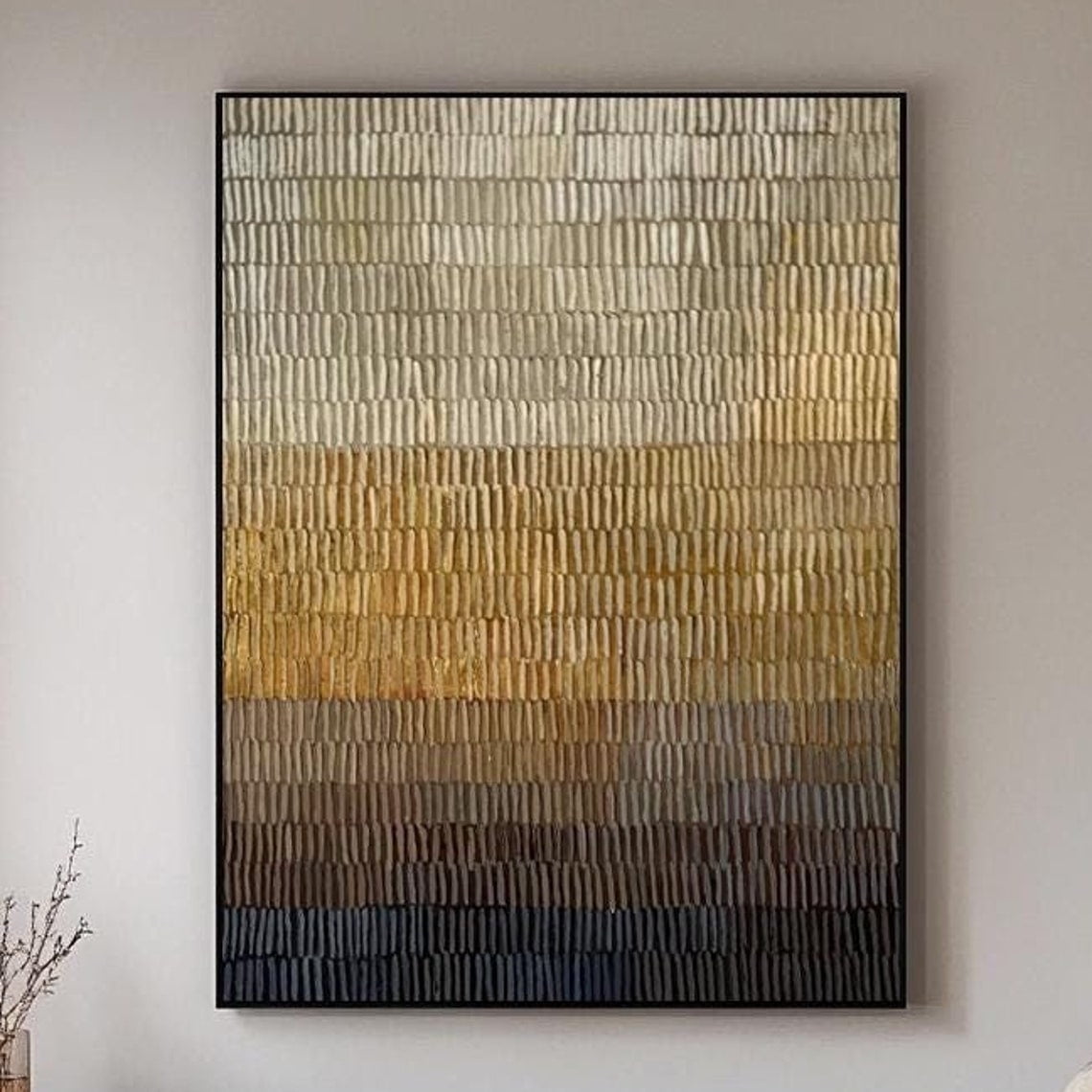Brown Gradient Abstract Art, Gradient Yellow Wall Art, Minimalist Art ...