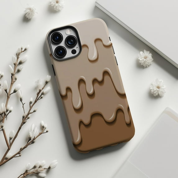 Brown Gradient Liquid Phone Case Dripping Cream Art Effect 17 11 12 13 ...