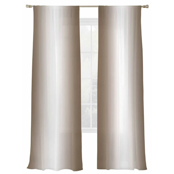 Brown Gradient Sheer Curtains for Living Room Bedroom, Light-filtering ...