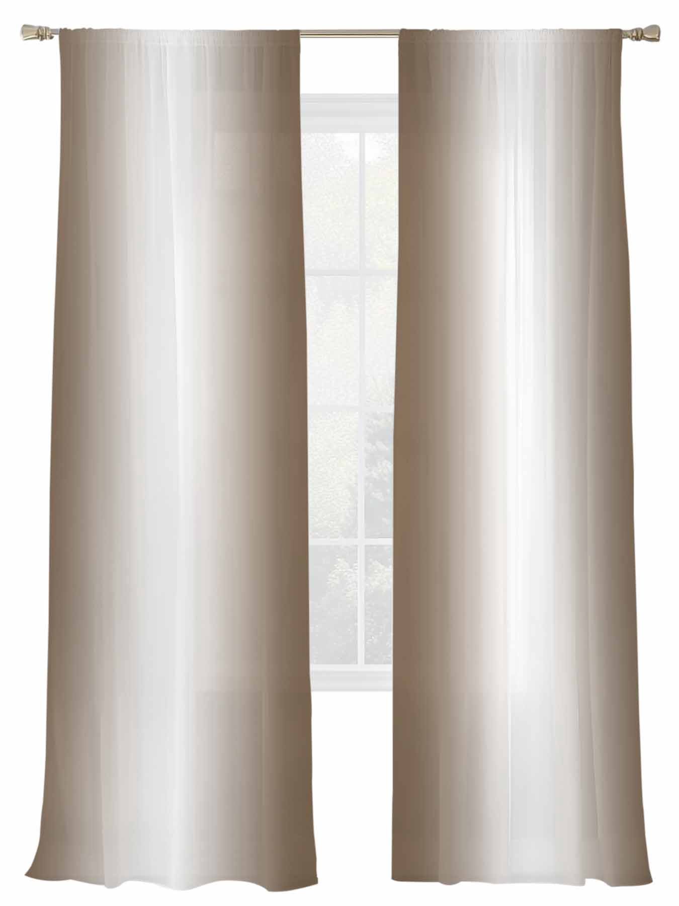 Brown Gradient Sheer Curtains for Living Room Bedroom, Light-filtering ...
