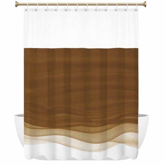 Brown Gradient Shower Curtain with See Through Top Window Watercolor ...