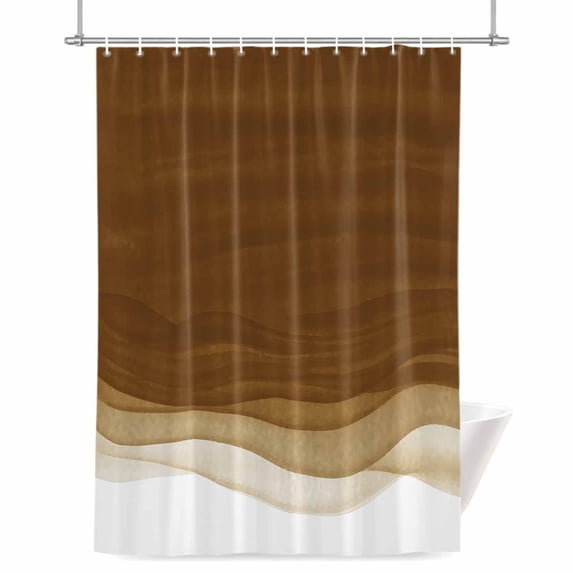 Brown Gradient Shower Curtains for Bathroom, Watercolor Abstract Brown ...