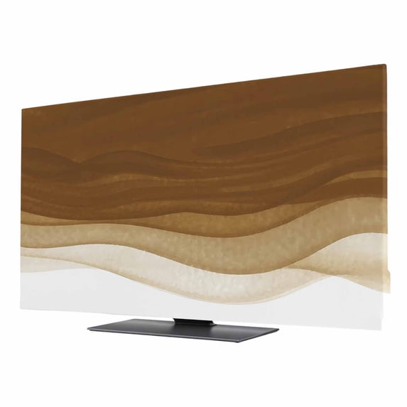Brown Gradient TV Dust Cover 85 Inch, Watercolor Abstract Brown ...