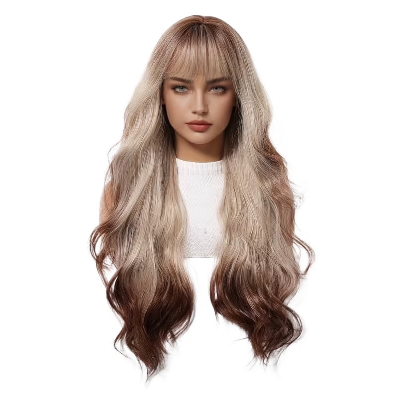 Brown Gradient Wig - High Temperature Resistant Fiber, Lightweight ...