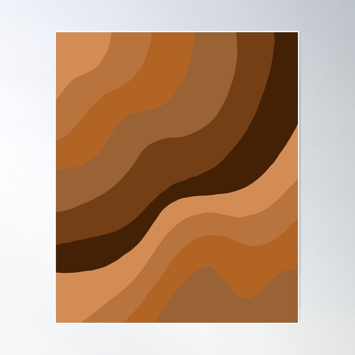 Brown Gradients Poster Wall Art Modern Wall Decor For Living Room ...