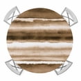 Brown Gradients Round Table Cover, Abstract Wave Stripe White ...