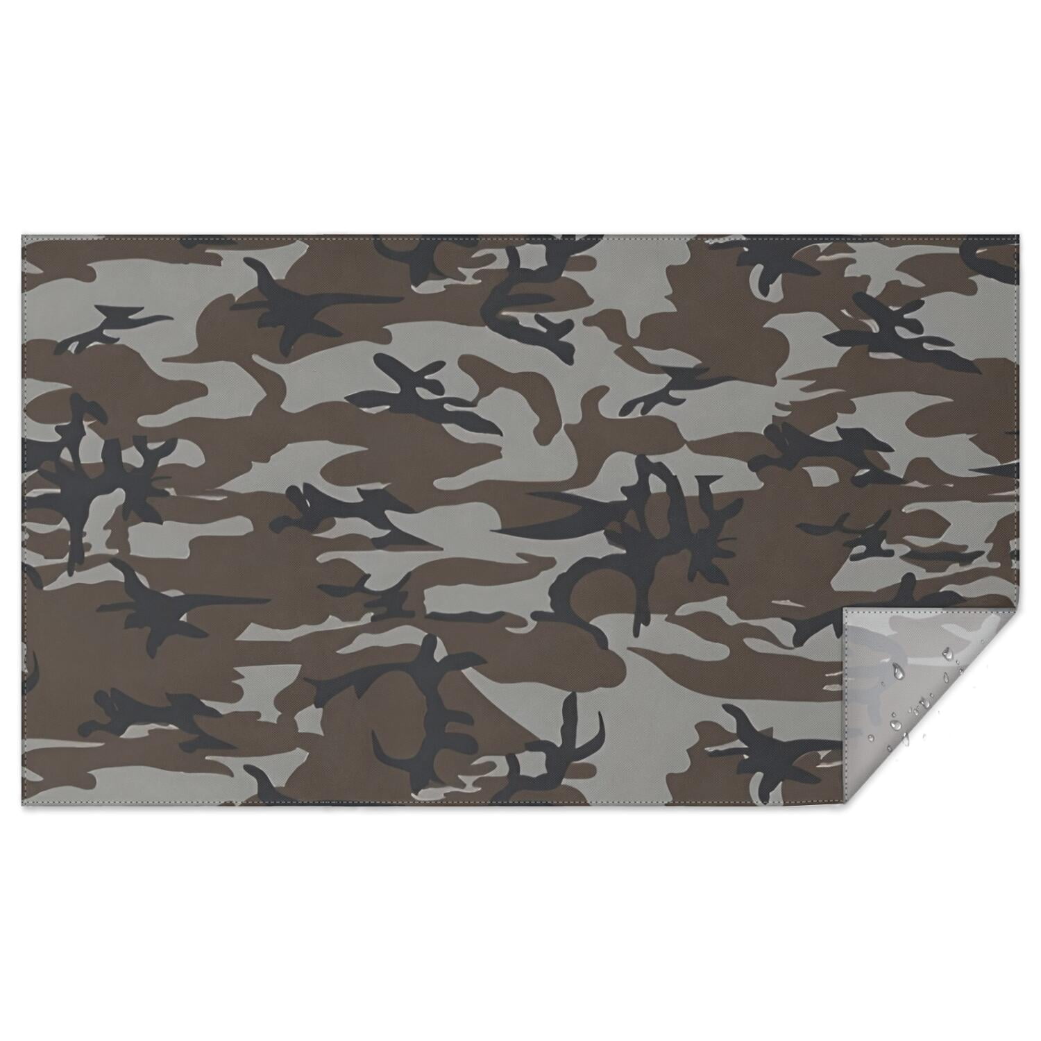 Brown Gray Camo Abstract Shapes Pattern Rectangle Tablecloth 60"x102 ...