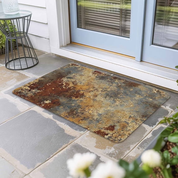 Brown Gray Door Mat Indoor Outdoor, Rustic Abstract Gradient Mottled ...