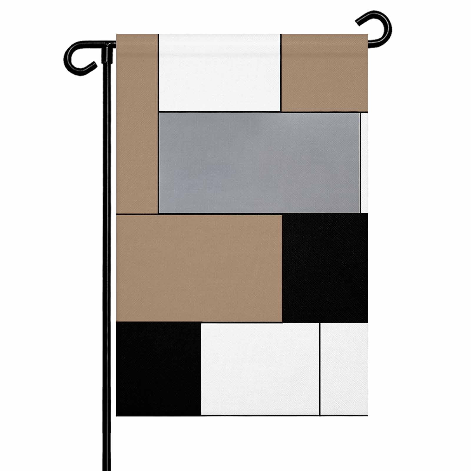 Brown Gray Garden Flag 28x40 Inch Abstract Color Block Double Sided ...