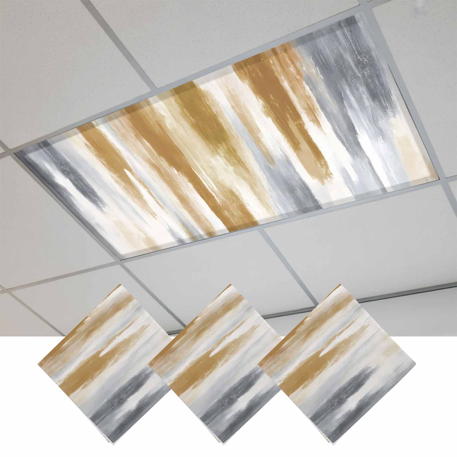 Brown Gray Magnetic Fluorescent Light Covers for Ceiling Lights 2x4 ...