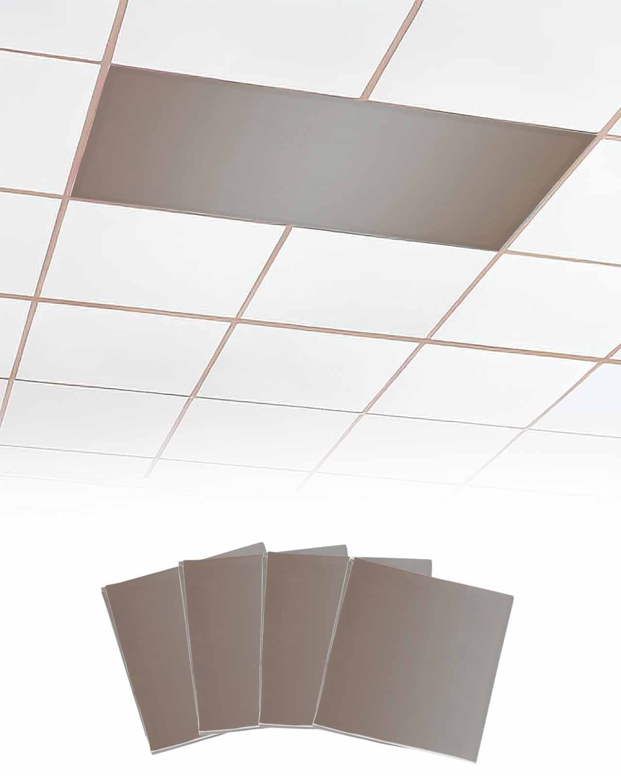Brown Gray Ombre Fluorescent Light Covers for Ceiling Lights 4x2 feet,4 ...