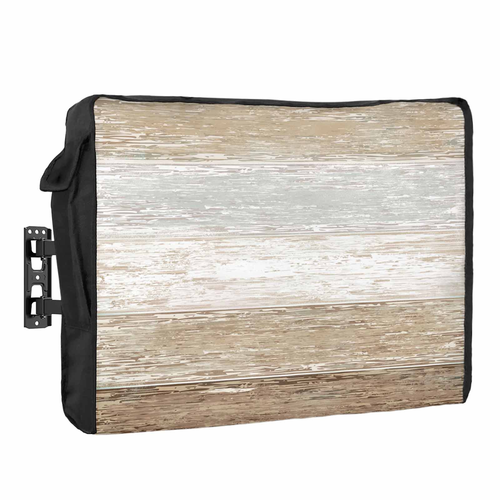 Brown Gray Outdoor TV Cover White Gradient Rustic Striped Minimalist ...