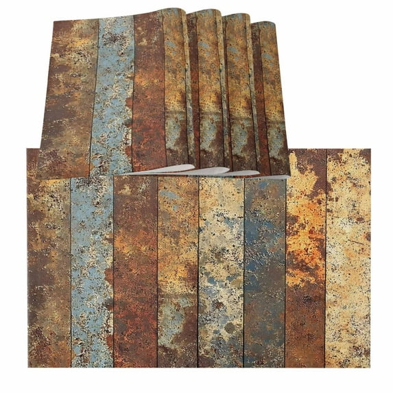 Brown Gray Placemats for Dinning Table Set of 4, Farmhouse Abstract ...