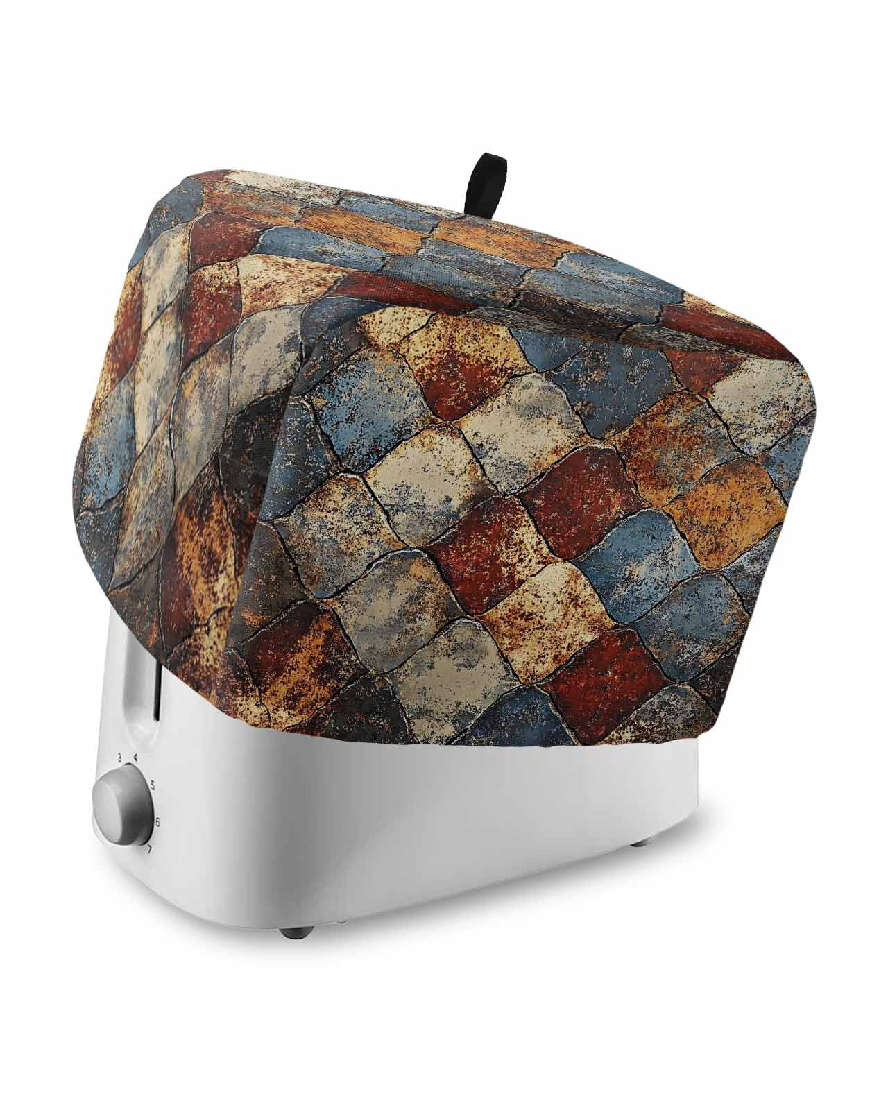 Brown Gray Plaid Toaster Cover 4 Slice, Large Kitchen Appliance Covers ...