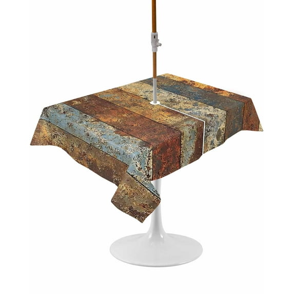 Brown Gray Rectangle Outdoor Tablecloth, Waterproof Table Cloth Cover ...