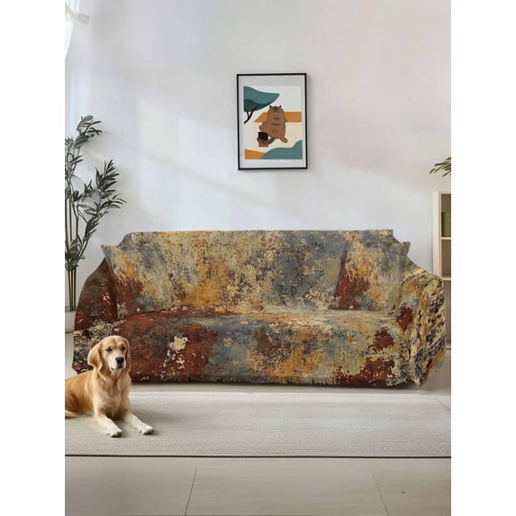 Brown Gray Sofa Covers for 2-3 Cushion Couch L-Shaped Sectional, Rustic ...