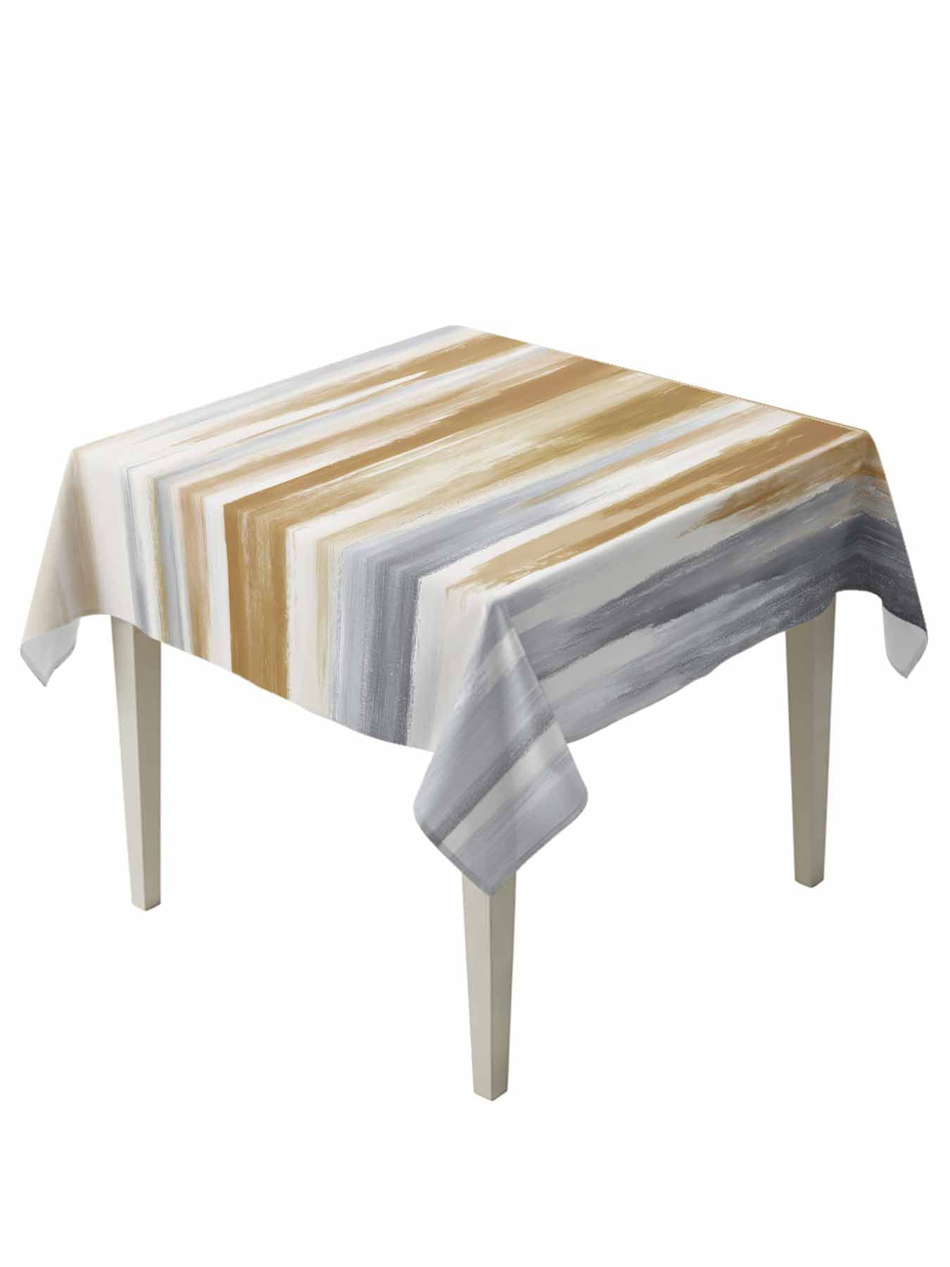 Brown Gray Table Cloth, Vintage Abstract White Ombre Texture Waterproof ...