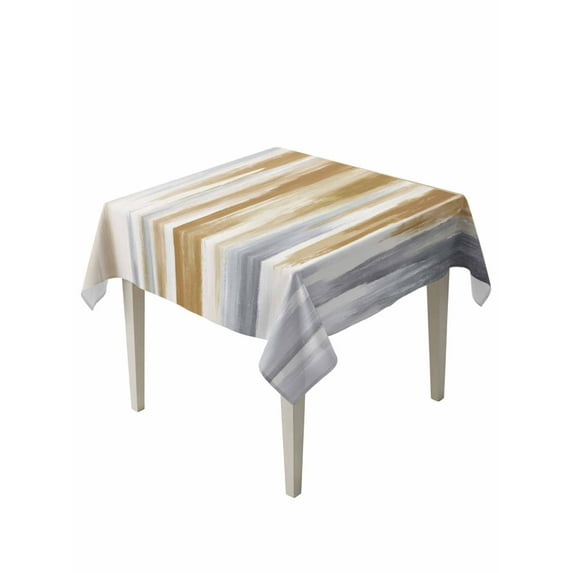 Brown Gray Table Cloth, Vintage Abstract White Ombre Texture Waterproof ...