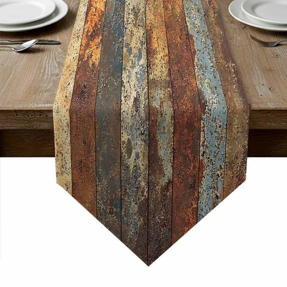 Brown Gray Table Runner Linen Burlap Table Runner 120 Inches Long ...