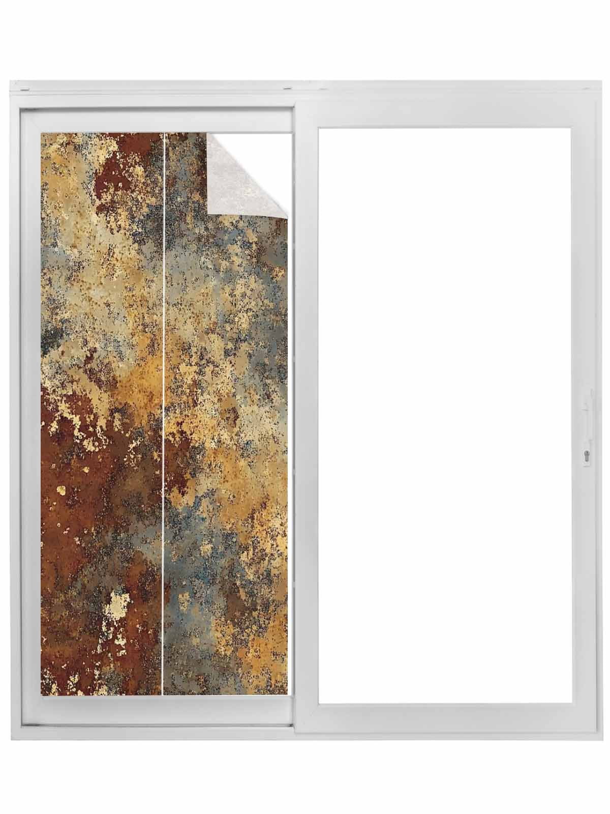 Brown Gray Window Privacy Film, Rustic Abstract Gradient Mottled ...