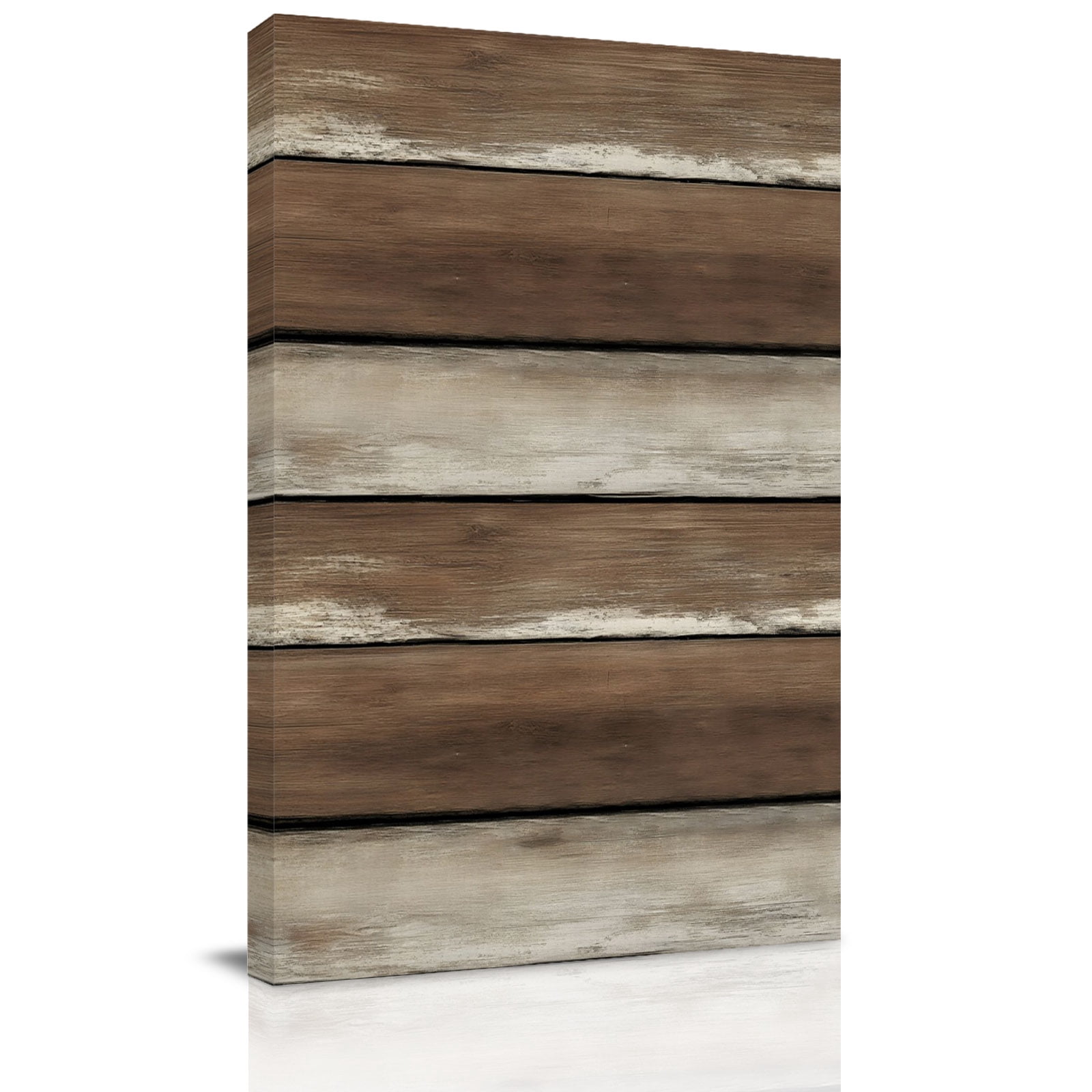 Brown Gray Wood Grain Canvas Wall Art for Living Room, Vintage Board ...
