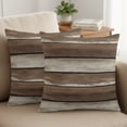 Brown Gray Wood Grain Pillow Covers Set of 2, Vintage Board Farm ...
