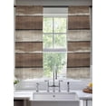 Brown Gray Wood Grain Sheer Curtains 72 inches Long, Vintage Board Farm ...