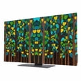 Brown Green Botanical TV Cover for 32 Inch Screen,Stretch Fabric ...