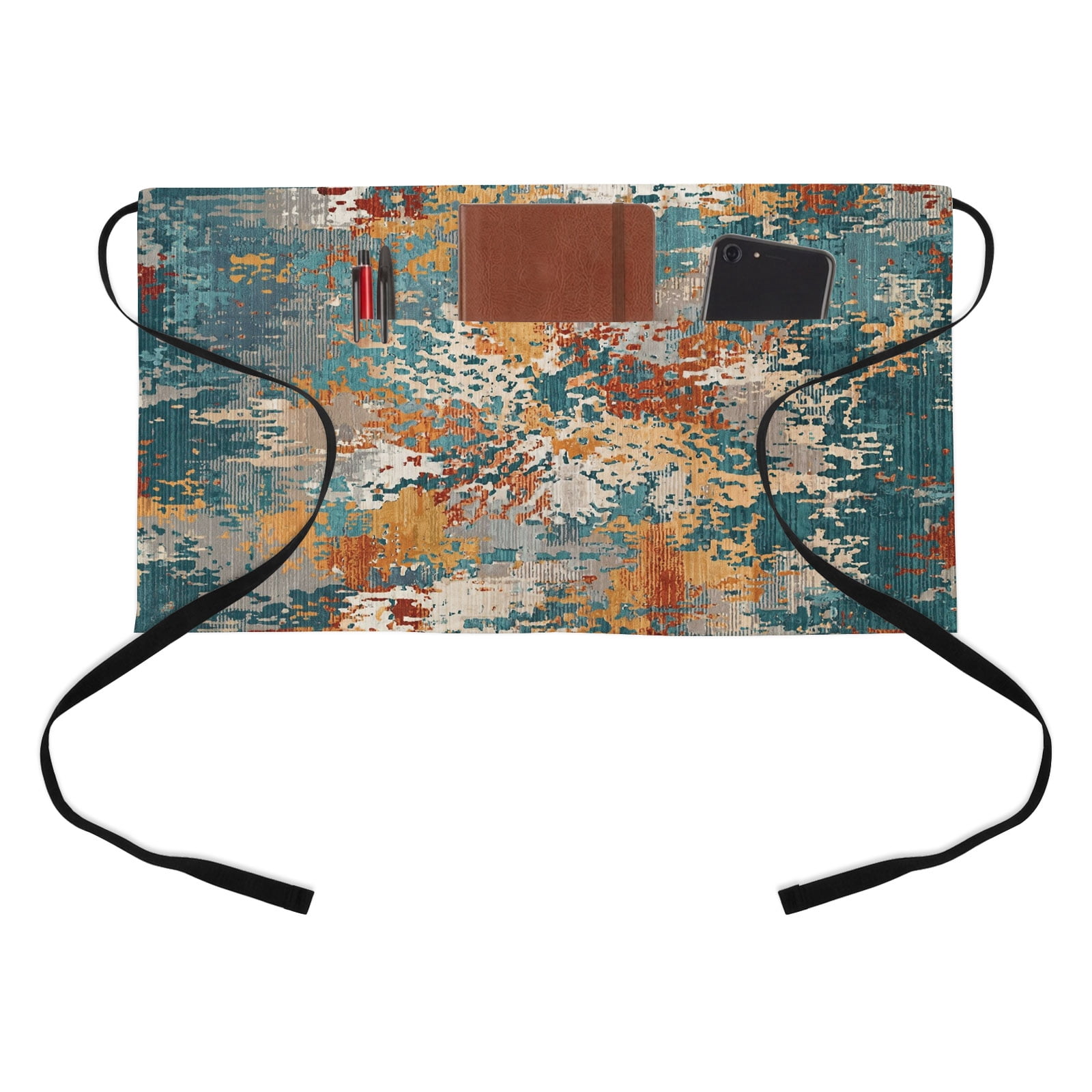 Brown Green Copper Rust Kitchen Restaurant Half Waist Apron, Abstract ...