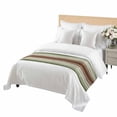 Brown Green Striped Bed Runner Queen Size Modern Vintage Wood Texture ...