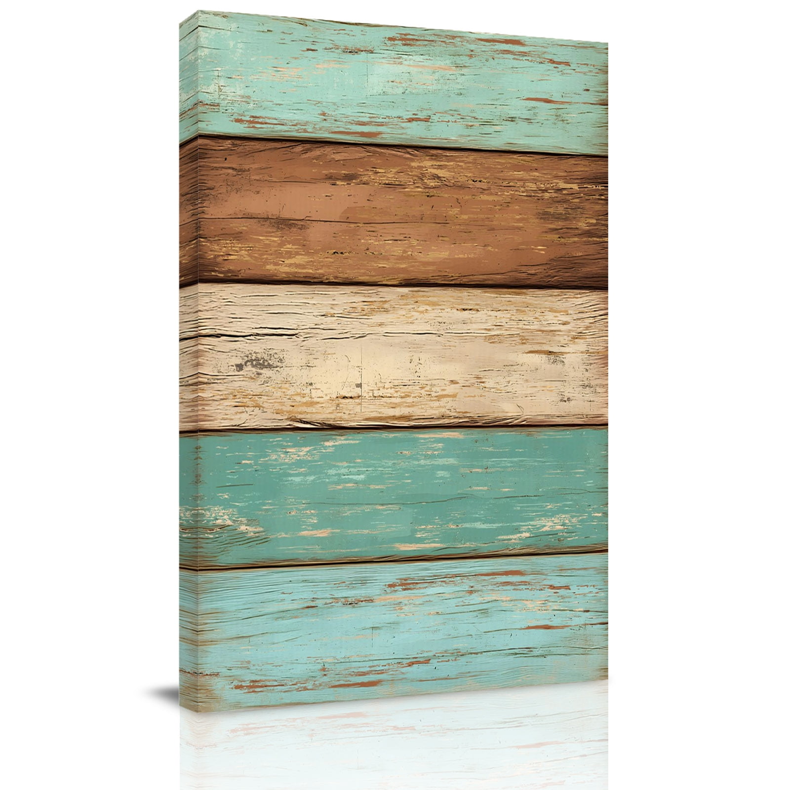 Brown Green Wood Grain Canvas Wall Art for Living Room, Vintage ...