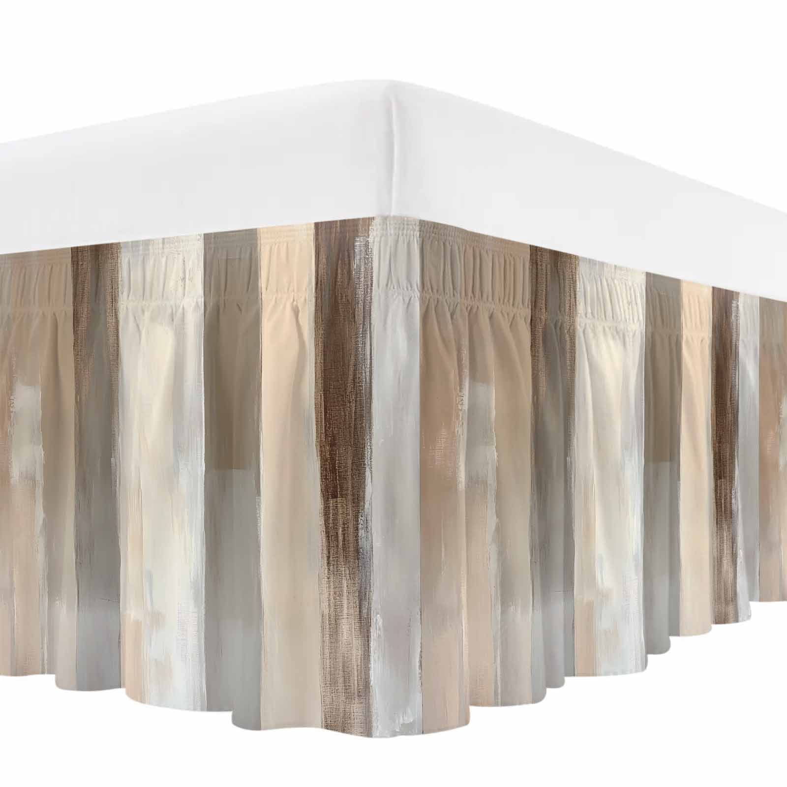 Brown Grey Bed Skirt Bed Skirts Queen Size 16 Inch Drop, Abstract ...