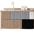 Brown Grey Cabinet Curtains 32"W x 55"L, Dustproof Sink Skirt Curtain ...