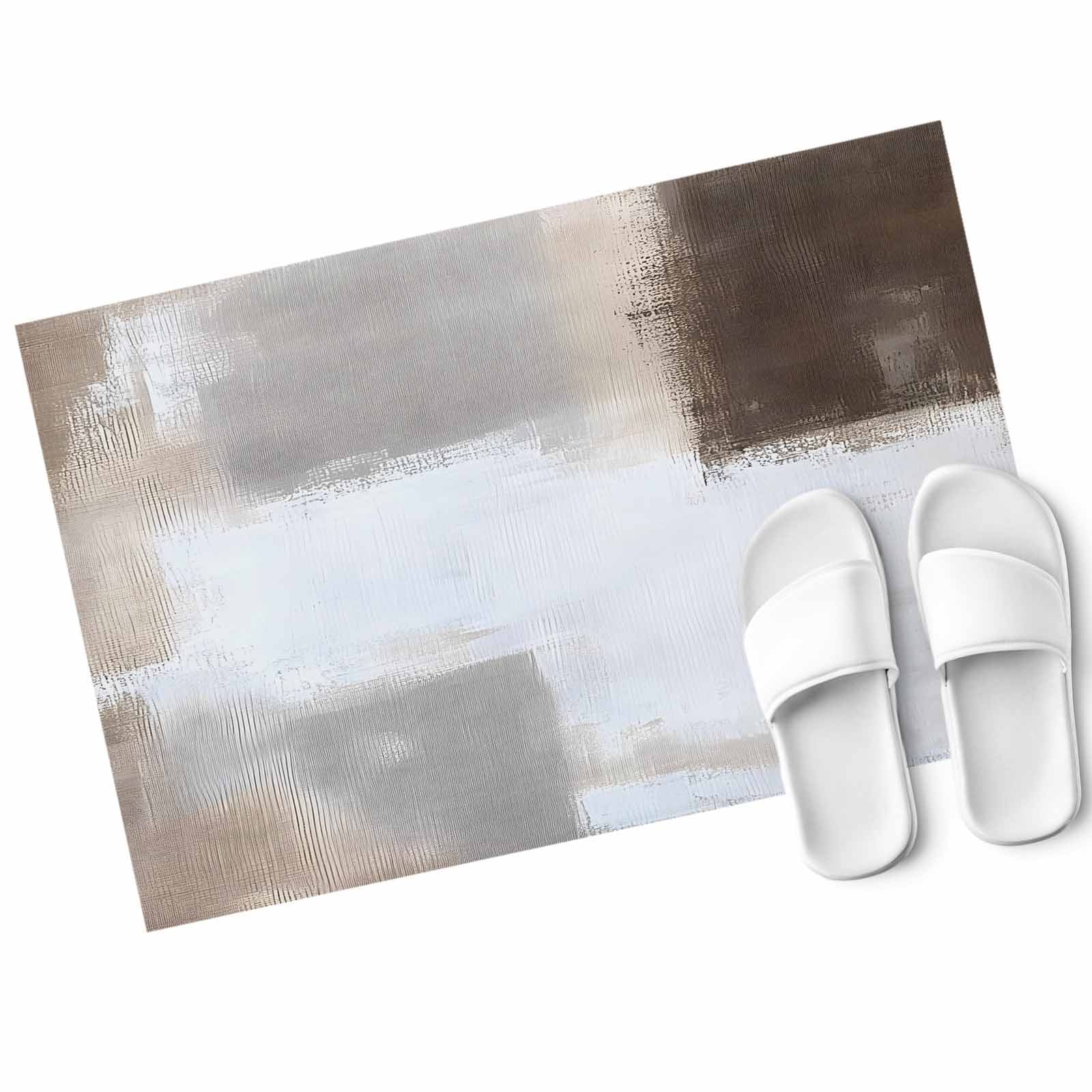 Brown Grey Door Mat Graffiti Art Abstract Color Block Oil Paint Modern ...