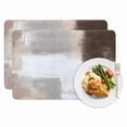 Brown Grey Leather Placemats Set of 2, 12x18 Inch, Graffiti Art ...