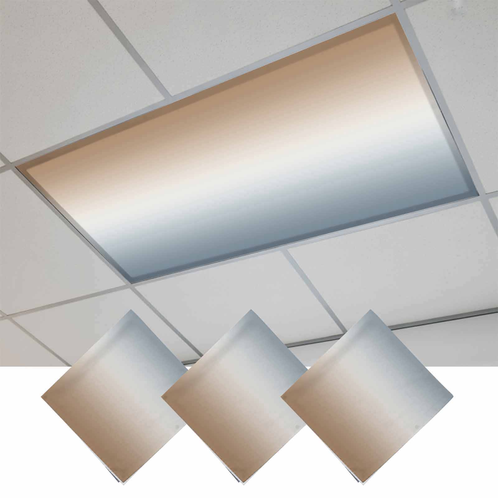 Brown Grey Ombre Magnetic Fluorescent Light Covers for Ceiling Lights ...