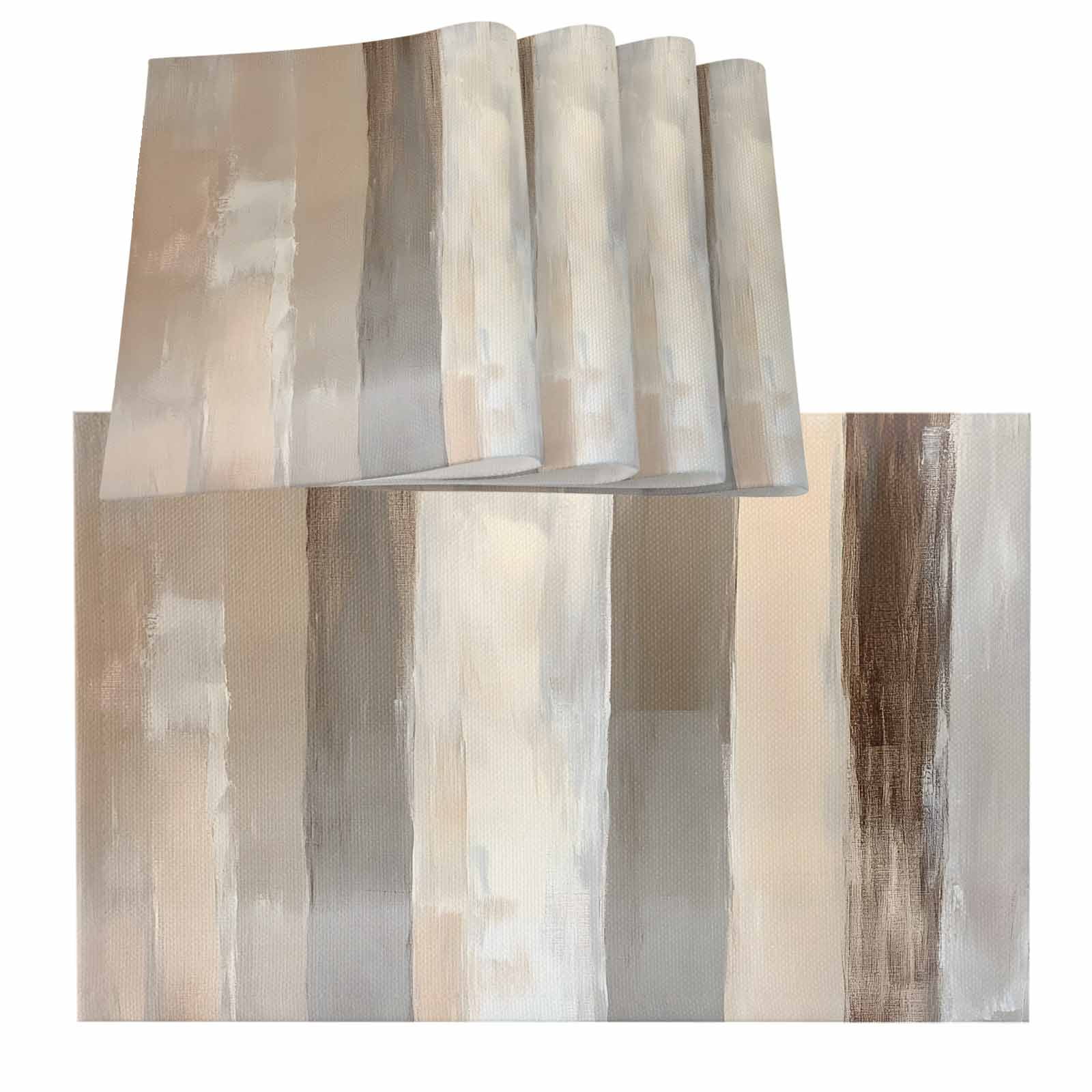 Brown Grey Placemats for Dinning Table Set of 4, Abstract Neutral ...