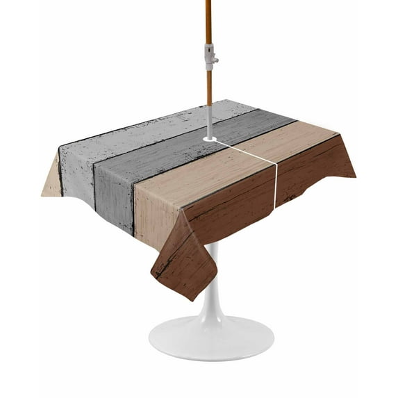 Brown Grey Rectangle Outdoor Tablecloth, Waterproof Table Cloth Cover ...
