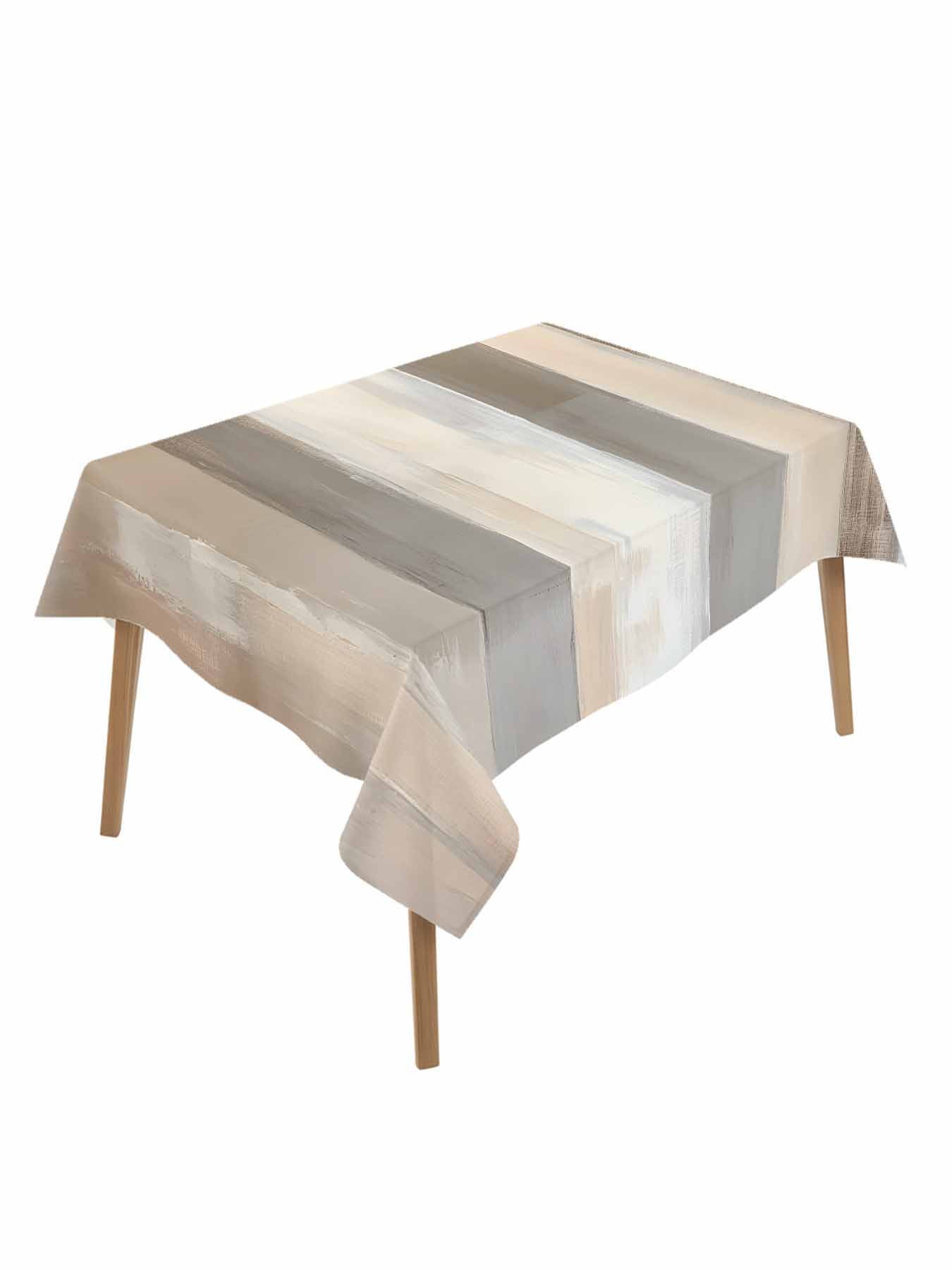 Brown Grey Rectangle Tablecloth, Abstract Neutral Textured Modern ...