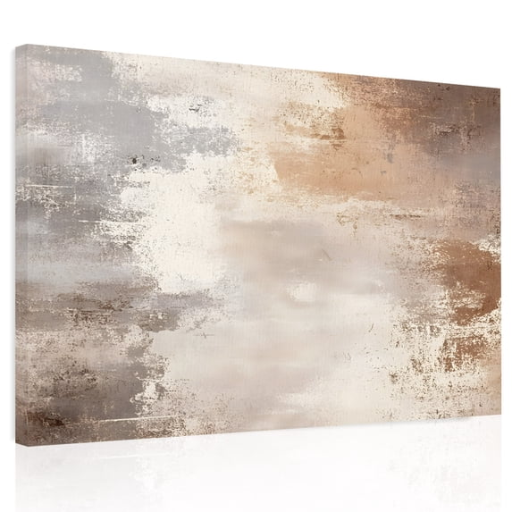 Brown Grey Retro Oil Paint Canvas Print Wall Art, Watercolor Gradient ...