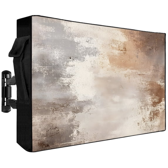 Brown Grey Retro Oil Paint Outdoor TV Cover 60 to 65 inch Watercolor ...