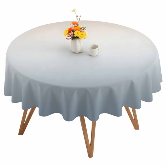 Brown Grey Round Tablecloth 60 inches Gradient Waterproof Oil-Proof ...